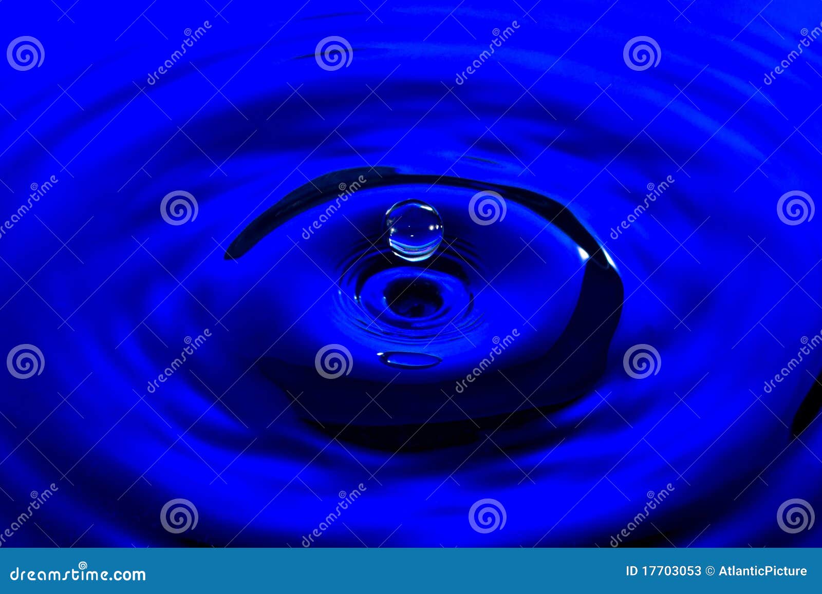 Clear Water Drop on Blue stock image. Image of bright - 17703053