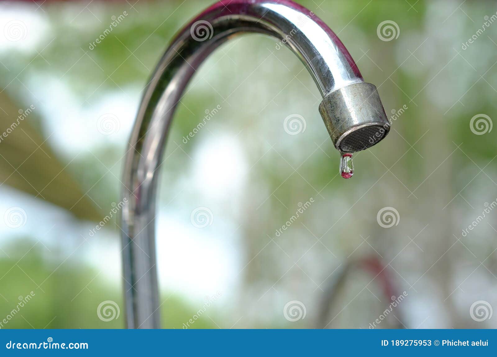 Clear Water Drops that are Dripping from Old Plumbing Pipes. Stock ...