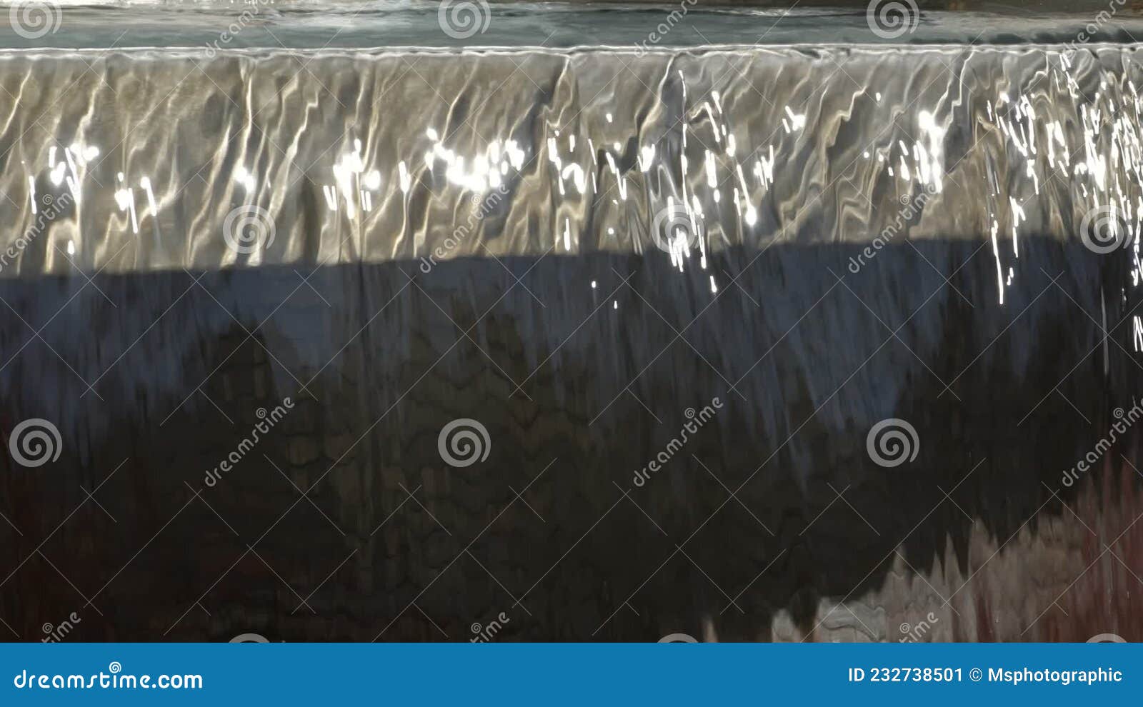 Water Flowing Over the Edge of a Stone Fountain Stock Video - Video of ...