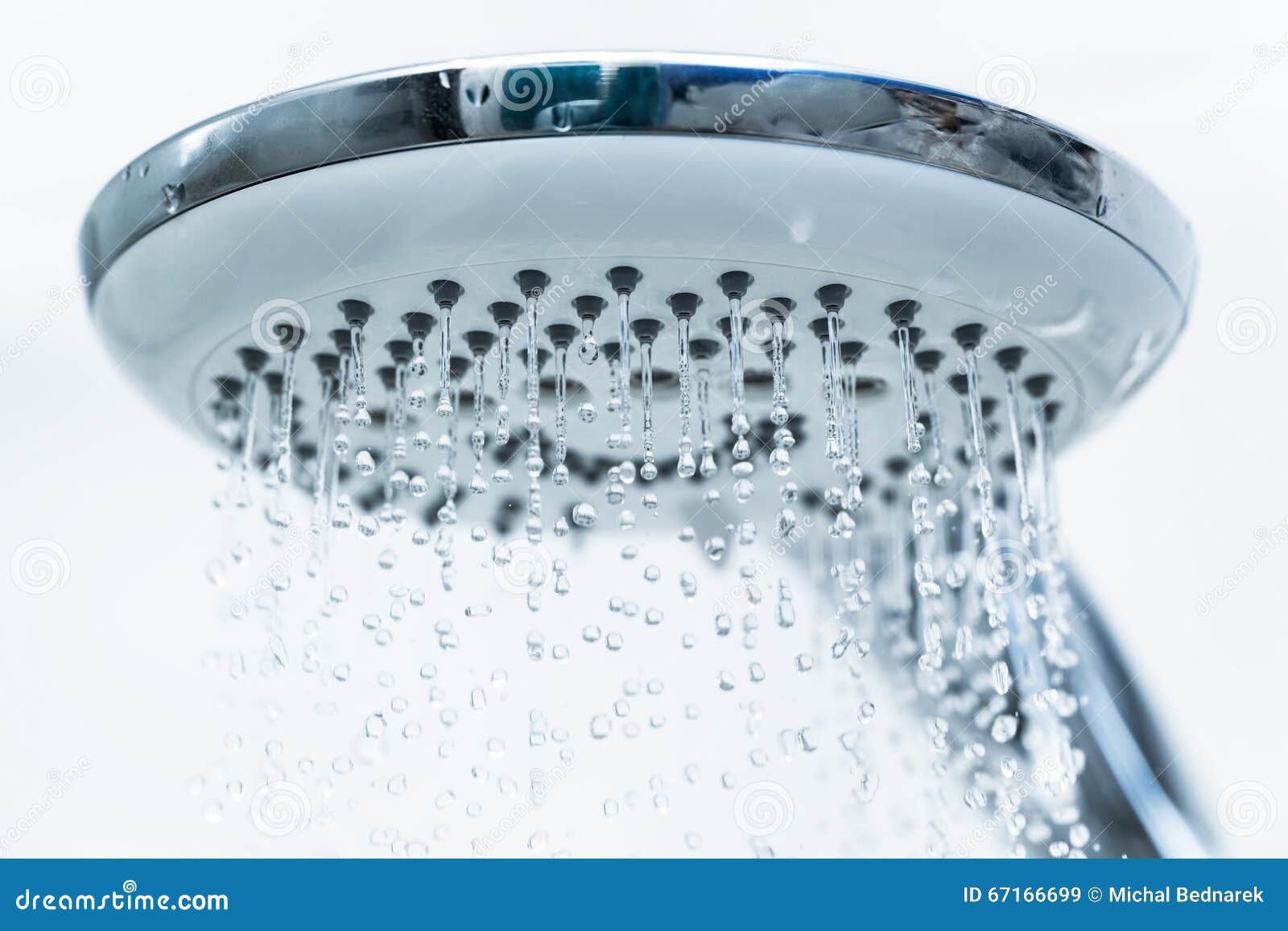 Clear Water Flowing from Shower. Stock Image - Image of bath, macro ...