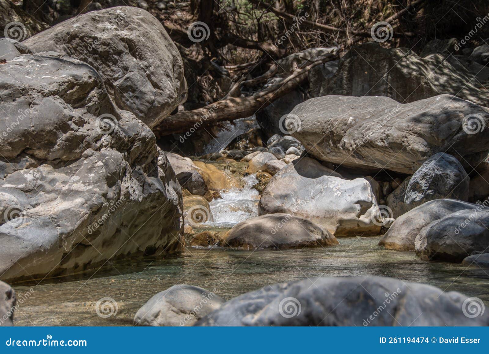 Clear Water Flows through the Samaria Gorge on Crete Stock Photo ...