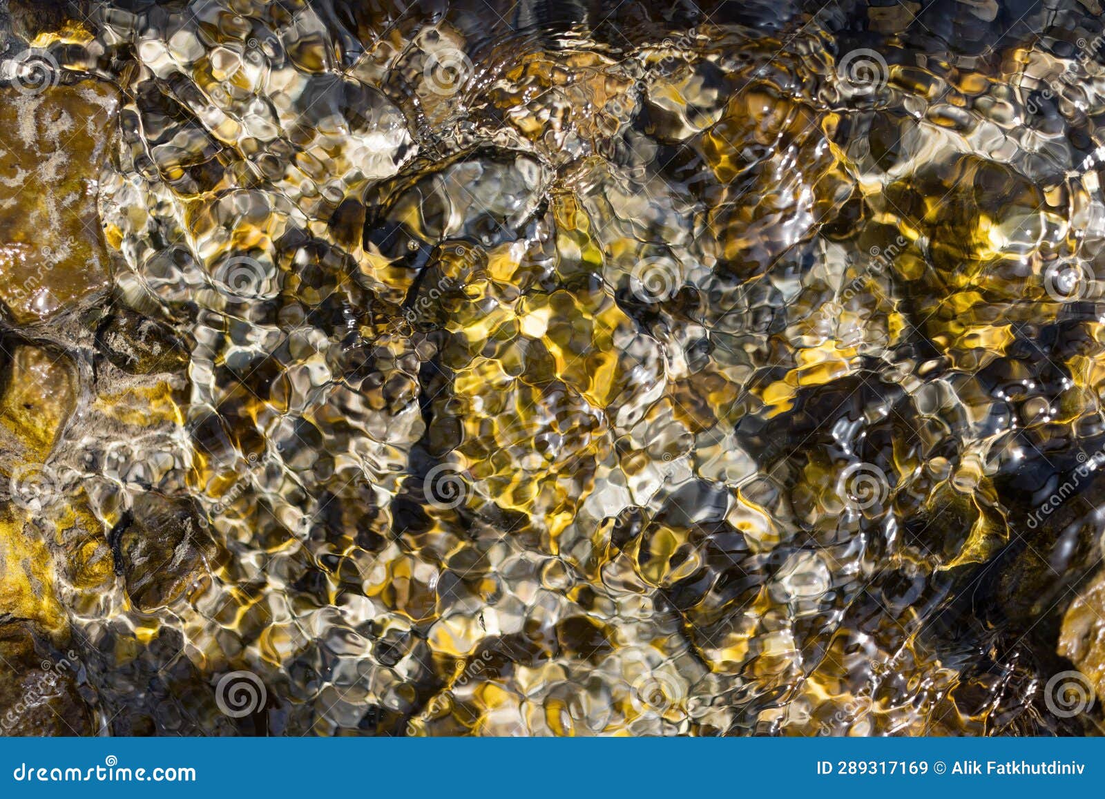 Clear Clear Water and Multi-colored Stones in the Stream. Stock Image ...