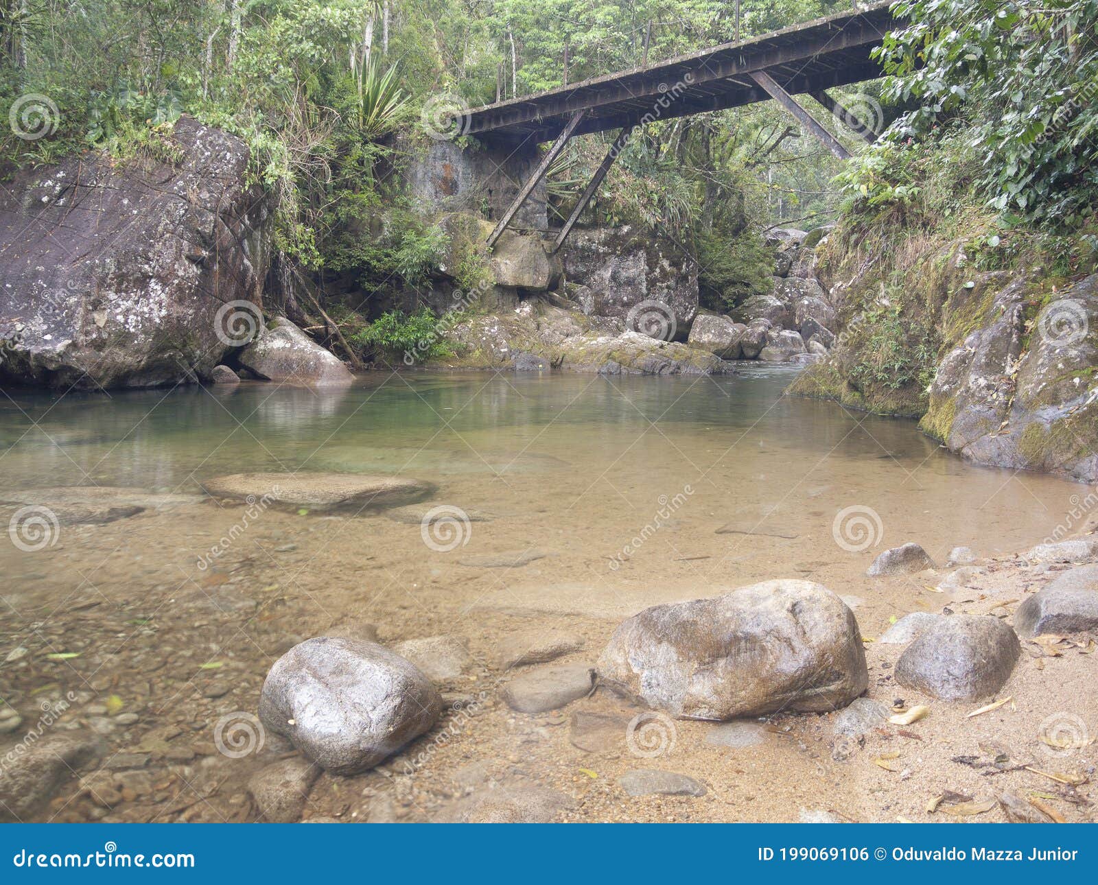 Clear Water River Flowing Over a Bridge in Brazil Stock Photo - Image ...