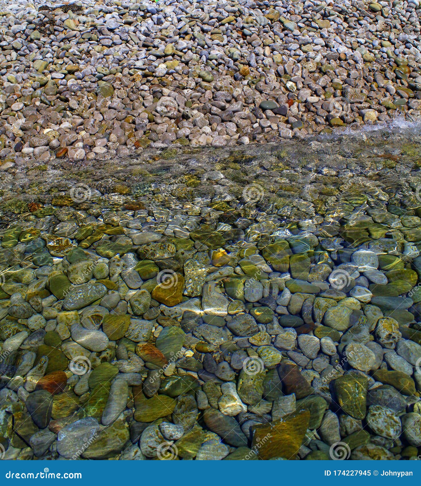 Clear Water with Round Colorful Rocks Stock Image - Image of stone ...