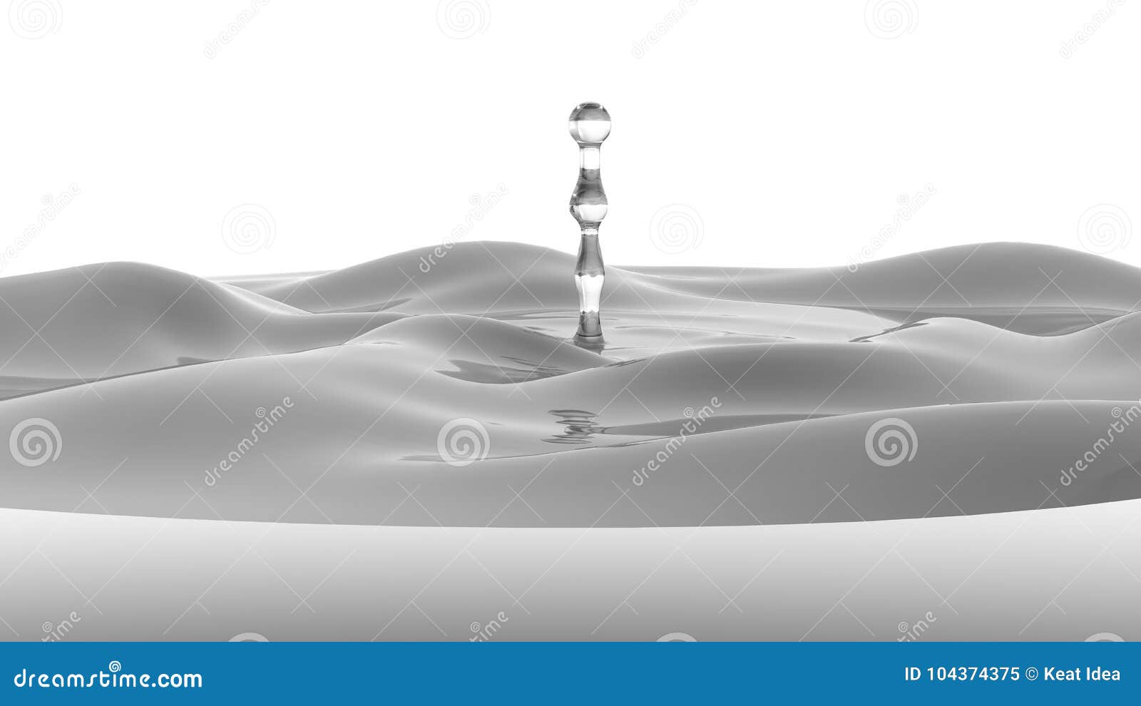 Clear Water Splashing from a Drop of Water and Small Wave. Stock ...
