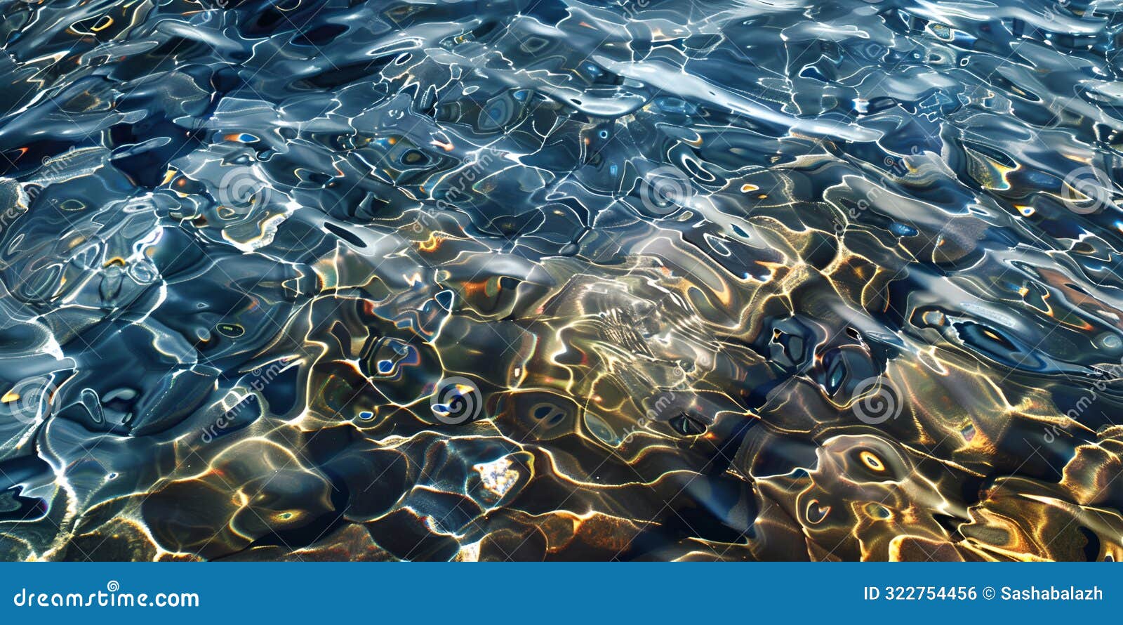 Clear Water With Sun Refraction Texture. Detailed Water Backdrop Stock ...