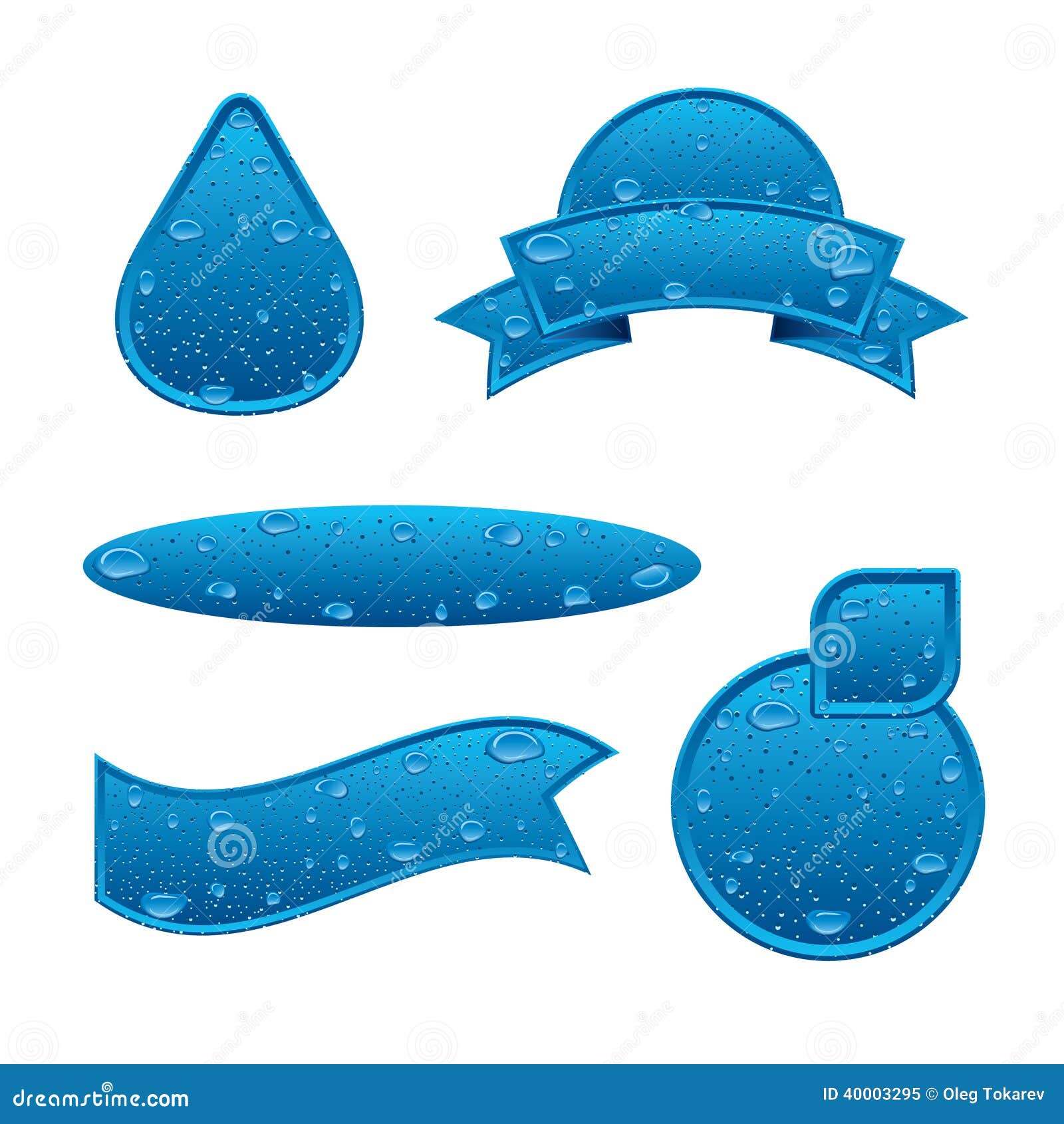 Clear watertags stock vector. Illustration of fresh, drop - 40003295