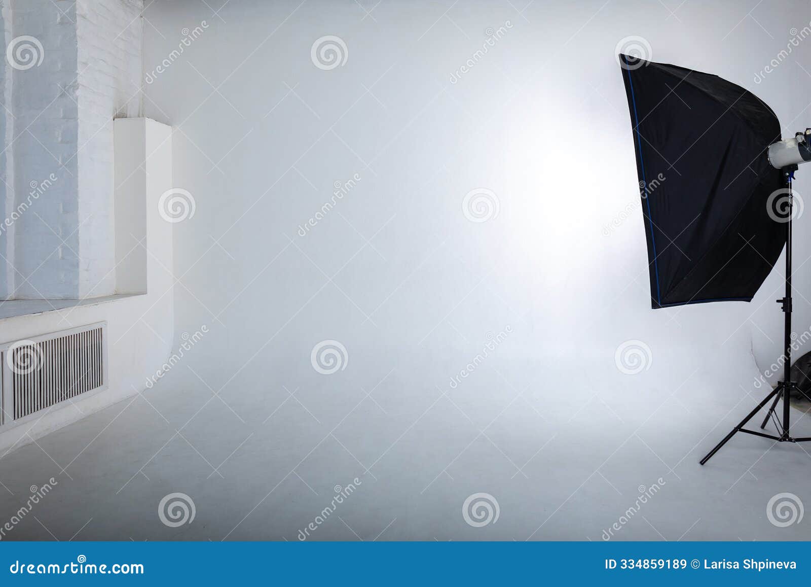Clear White Cyclorama. Light Background with with Professional Lighting ...