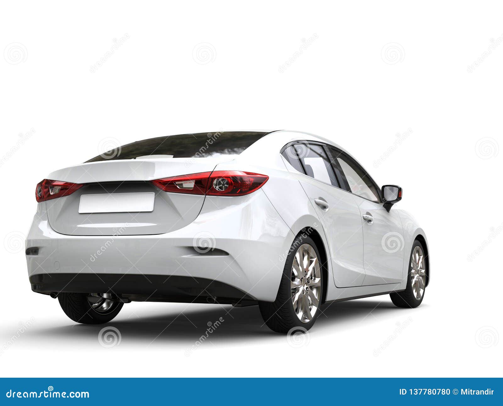 Clear White Modern Fast Business Car - Back View Stock Illustration ...
