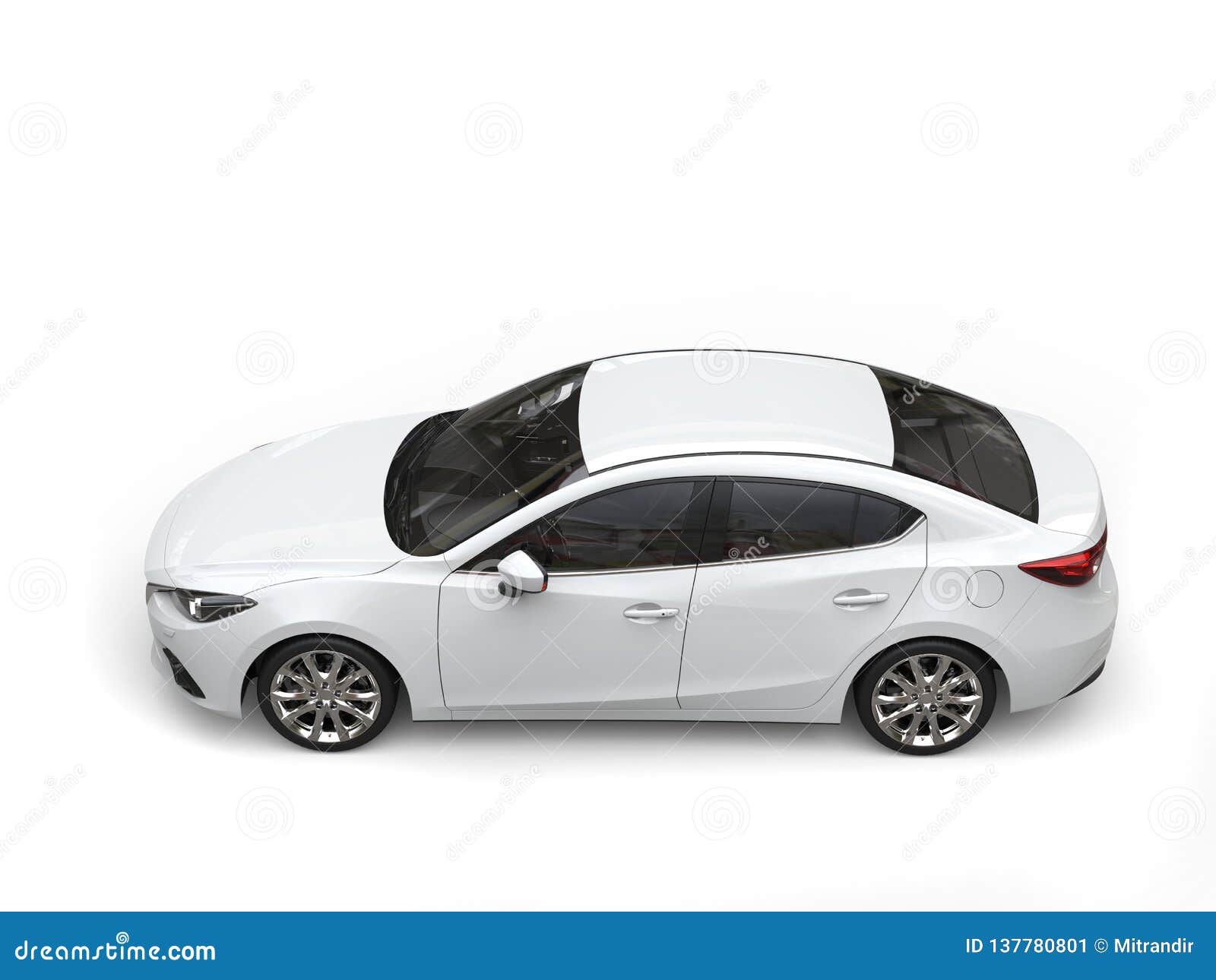 Clear White Modern Fast Business Car - Top Down View Stock Image ...