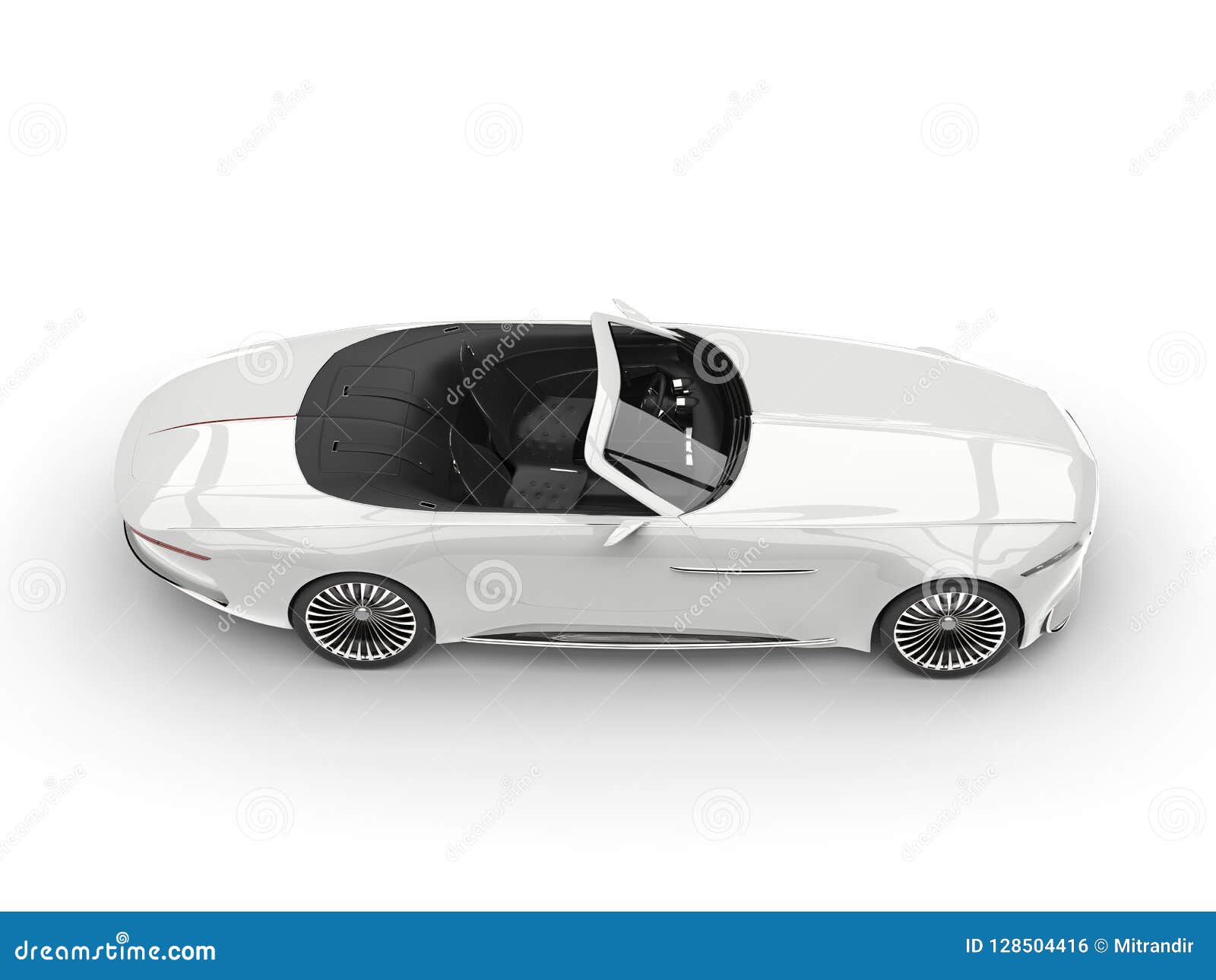 Clear White Modern Hi - Tech Concept Car - Top Down View Stock ...