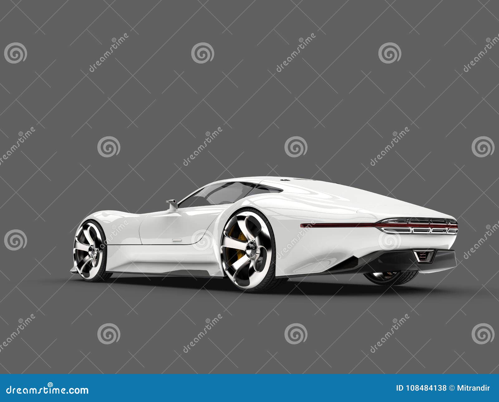 Clear White Modern Super Sports Car - Back View Stock Illustration ...