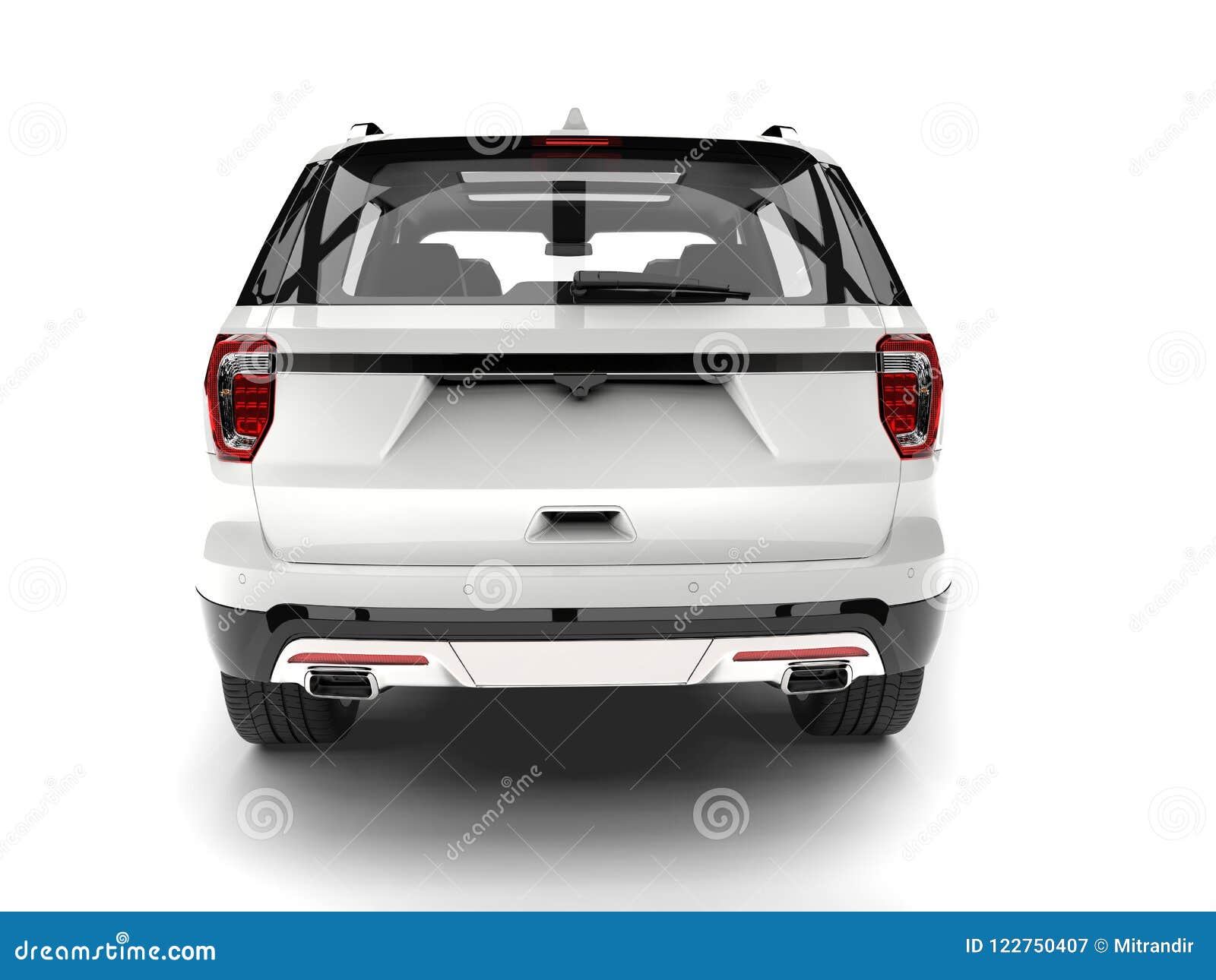 Clear White Modern SUV - Back View Stock Illustration - Illustration of ...
