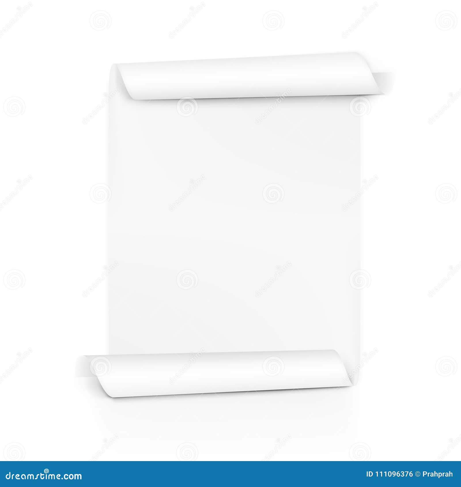 Clear White Paper Scroll. Sheet Roll on Both Sides Stock Illustration ...