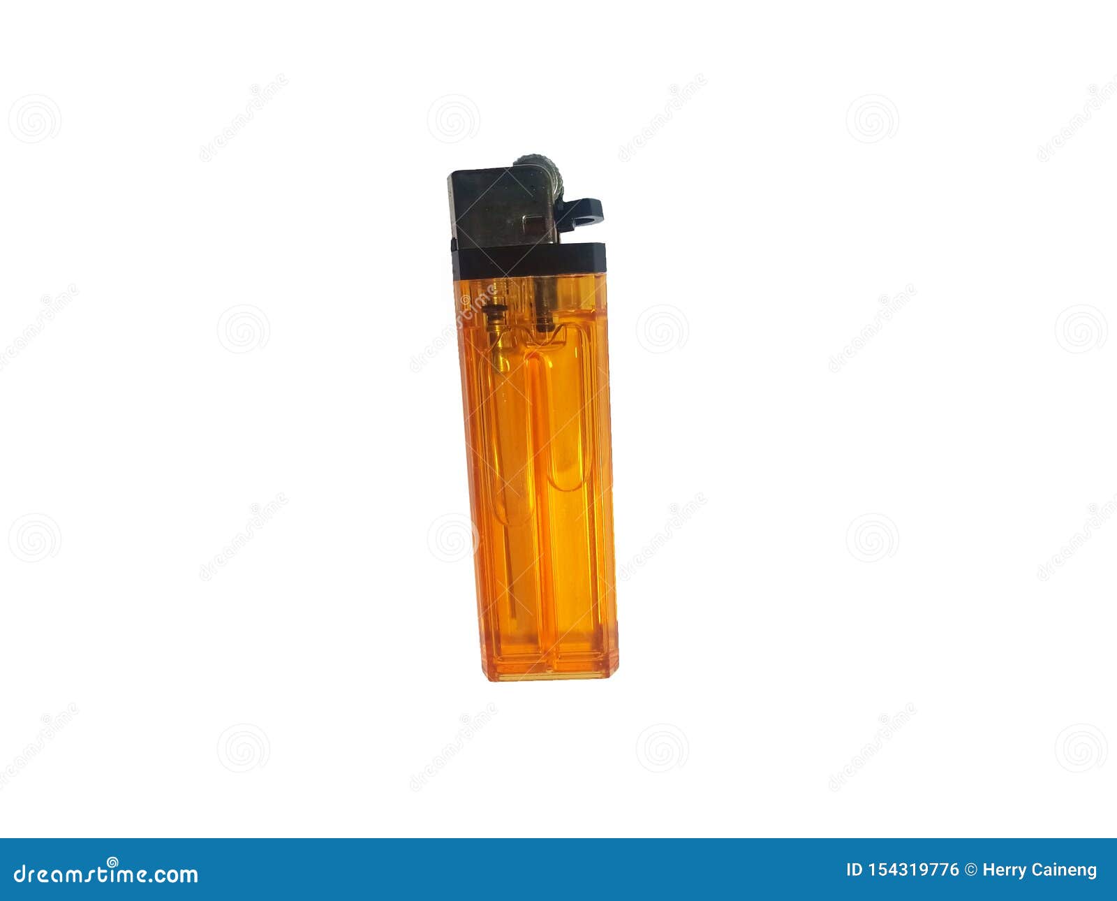 Clear Yellow Plastic Gas Lighter. Gas Lighter Isolated on White ...