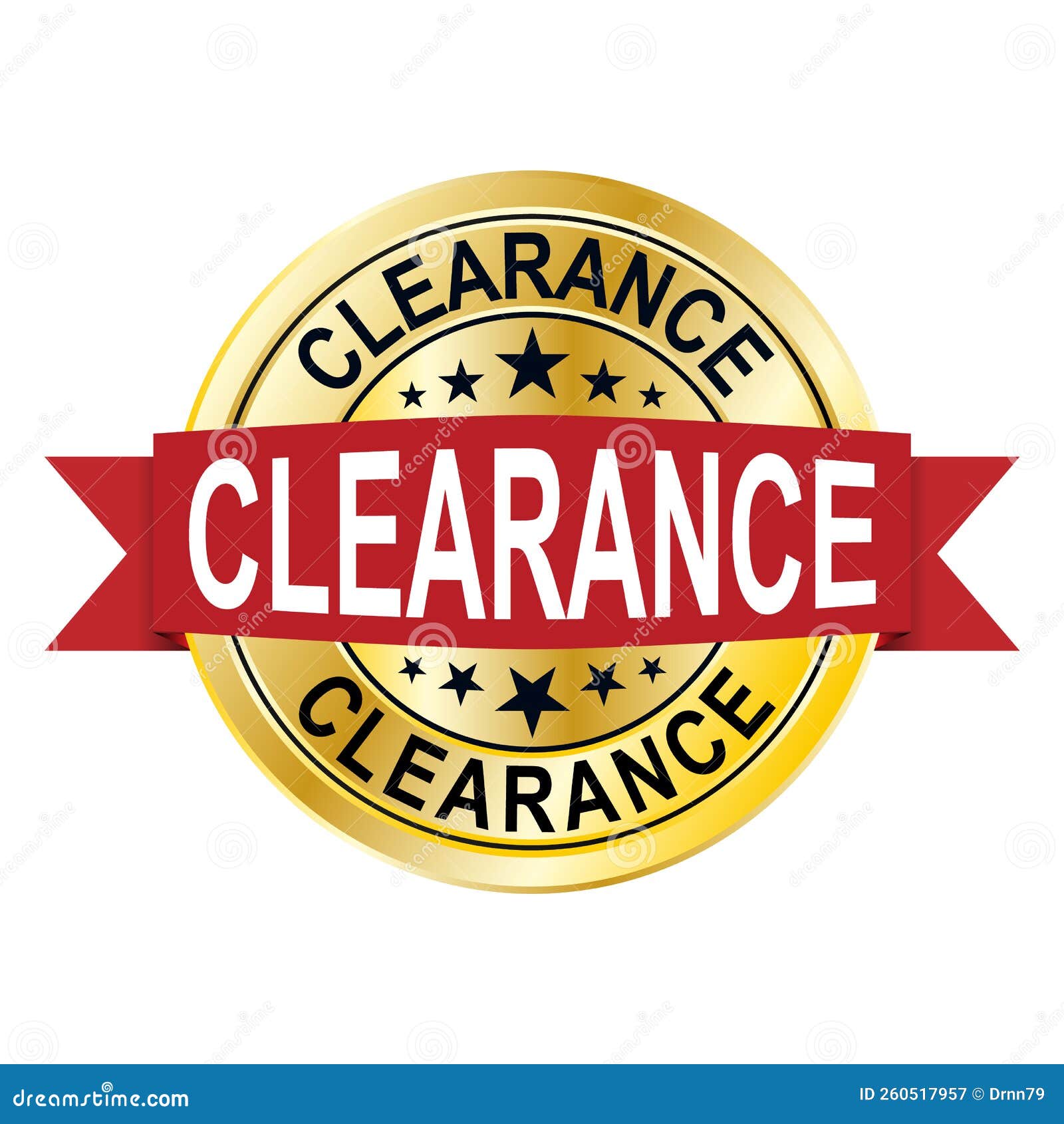 Clearance 3d Gold Badge with Red Ribbon VECTOR Stock Vector ... Clearance 3d Gold Badge with Red Ribbon VECTOR Stock Vector ...