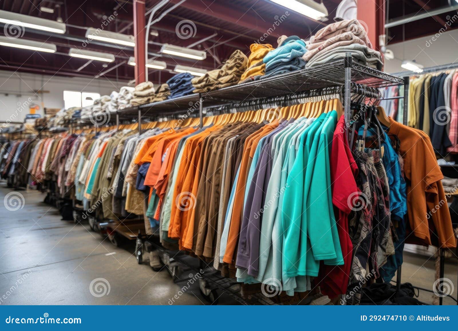 Clearance Rack Full of Discounted Apparel Stock Photo - Image of ...