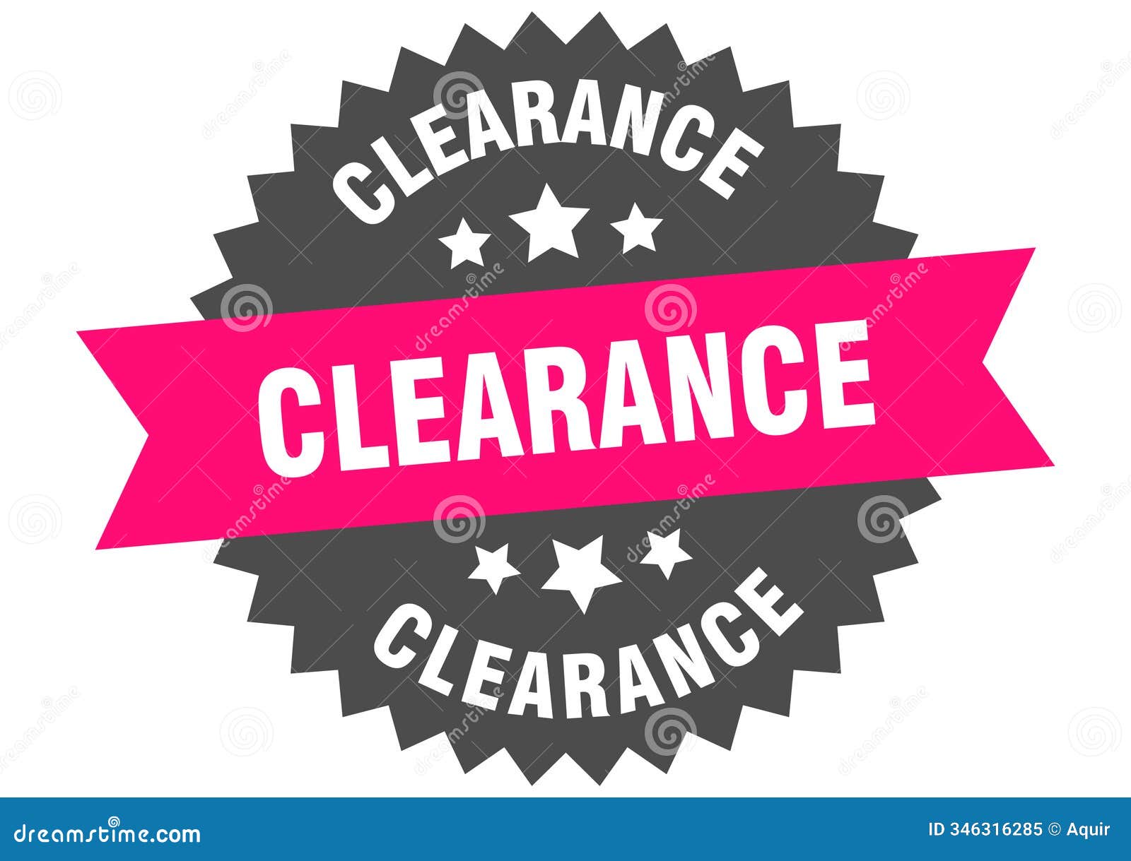 Clearance. Clearance Round Pink Label Isolated on Transparent ...