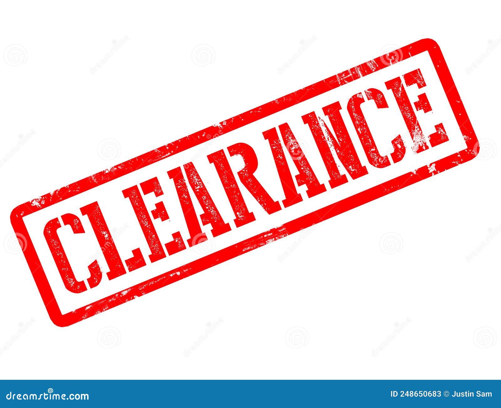 Clearance - Rubber Stamp on White Background Stock Illustration ...