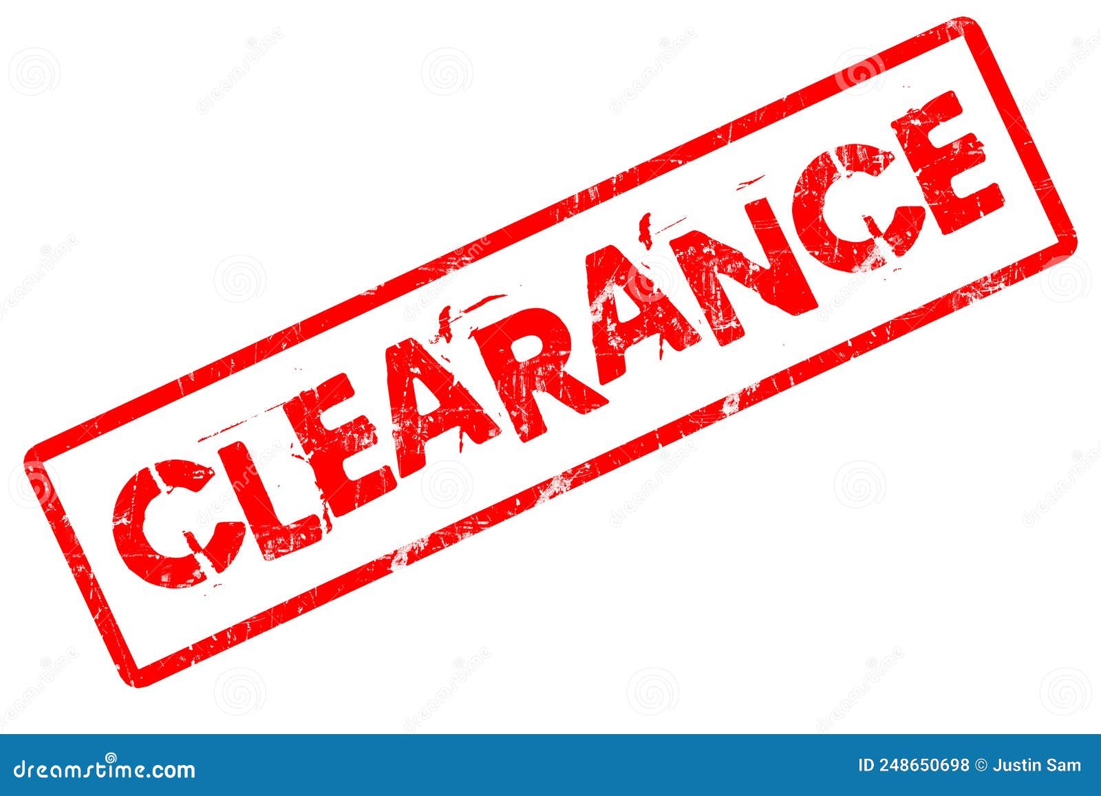 Clearance - Rubber Stamp on White Background Stock Illustration ...