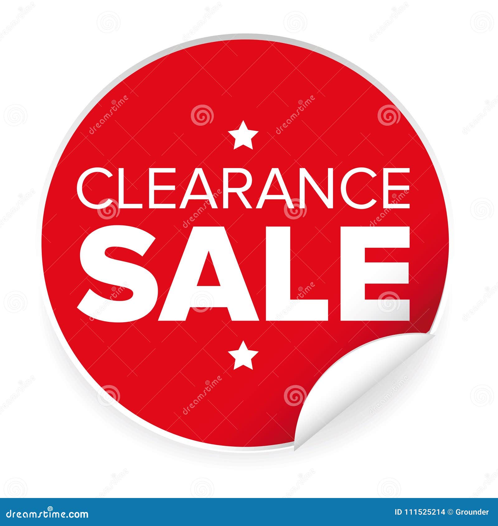 Clearance Sale Label Red Sticker Stock Vector - Illustration of super ...