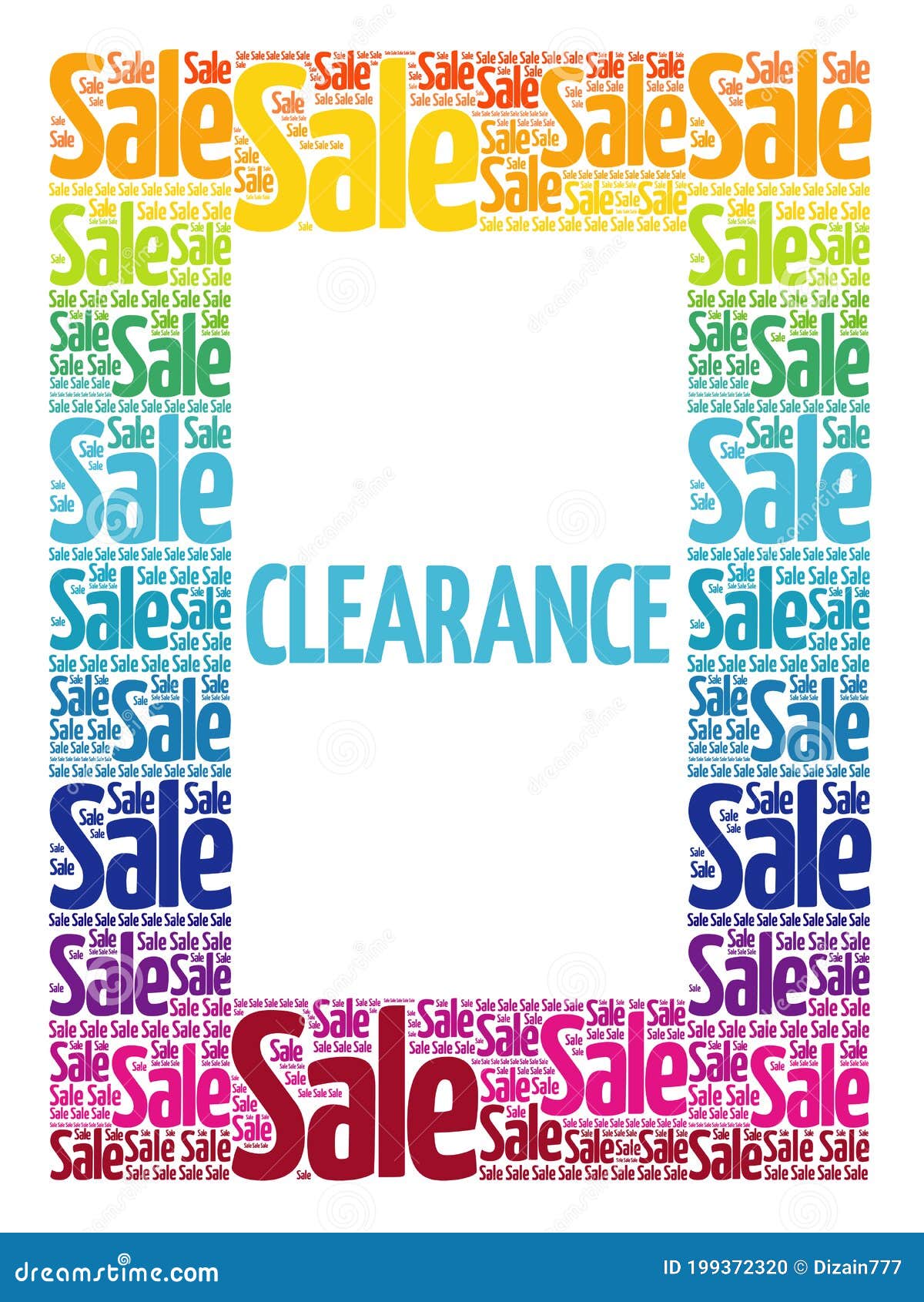 Clearance sale words cloud stock illustration. Illustration of ...