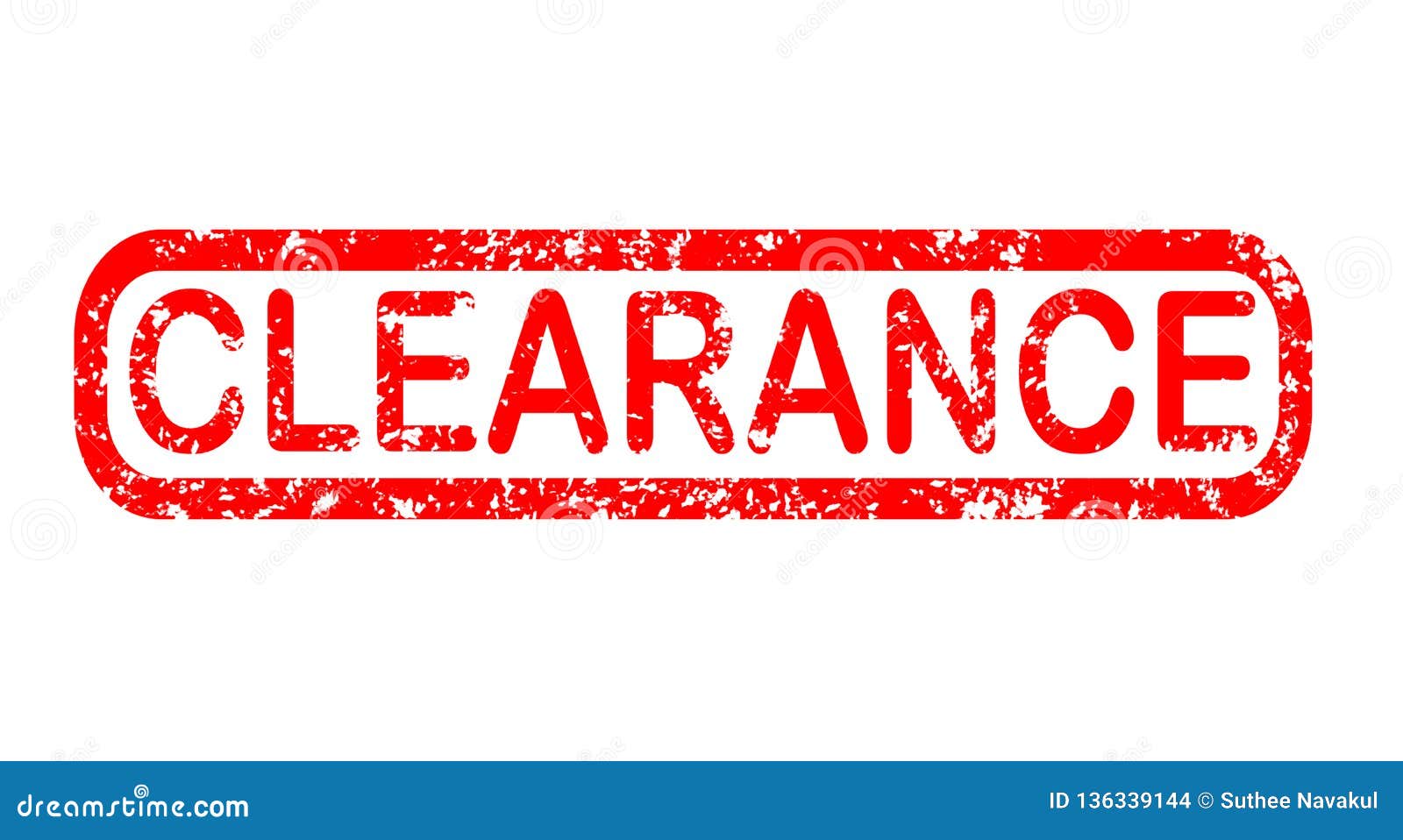Clearance Stamp Red Rubber Stamp on White Background. Clearance Stamp ...