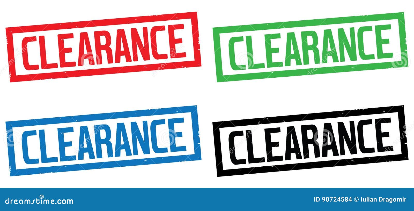 CLEARANCE Text, on Rectangle Border Stamp Sign. Stock Illustration ...