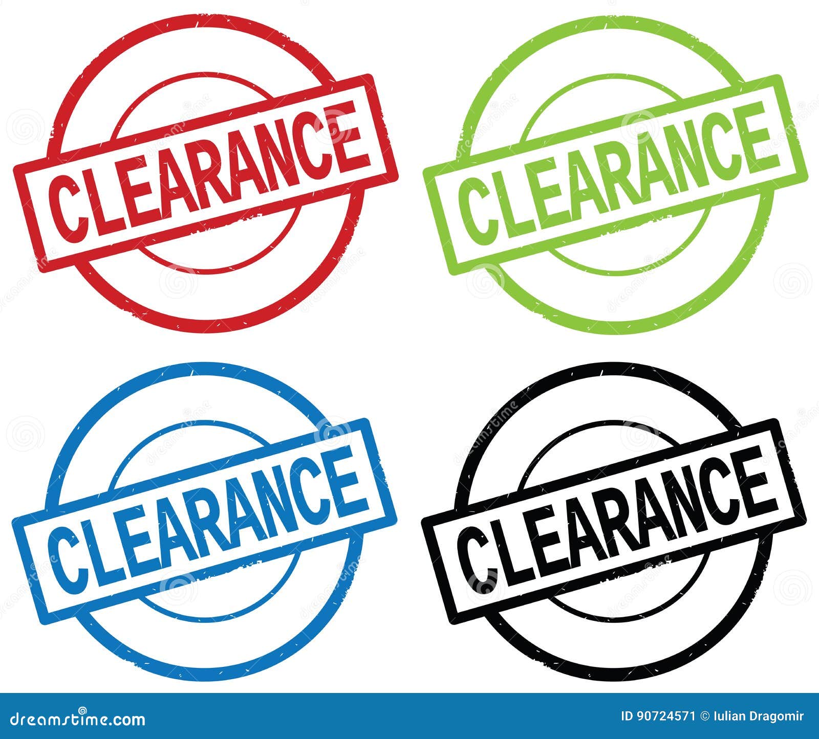 CLEARANCE Text, on Round Simple Stamp Sign. Stock Illustration ...