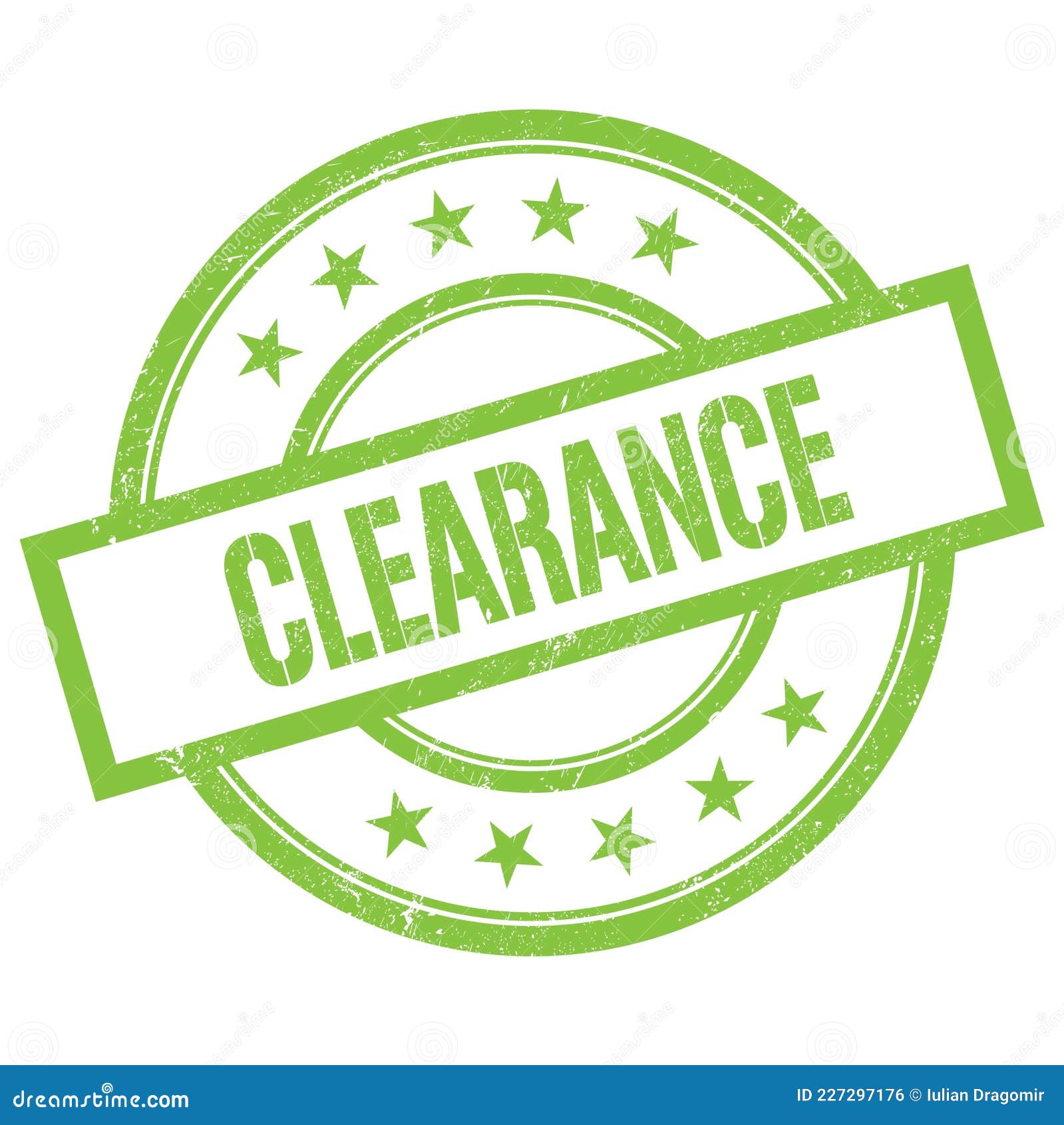 CLEARANCE Text Written on Green Vintage Stamp Stock Illustration ...