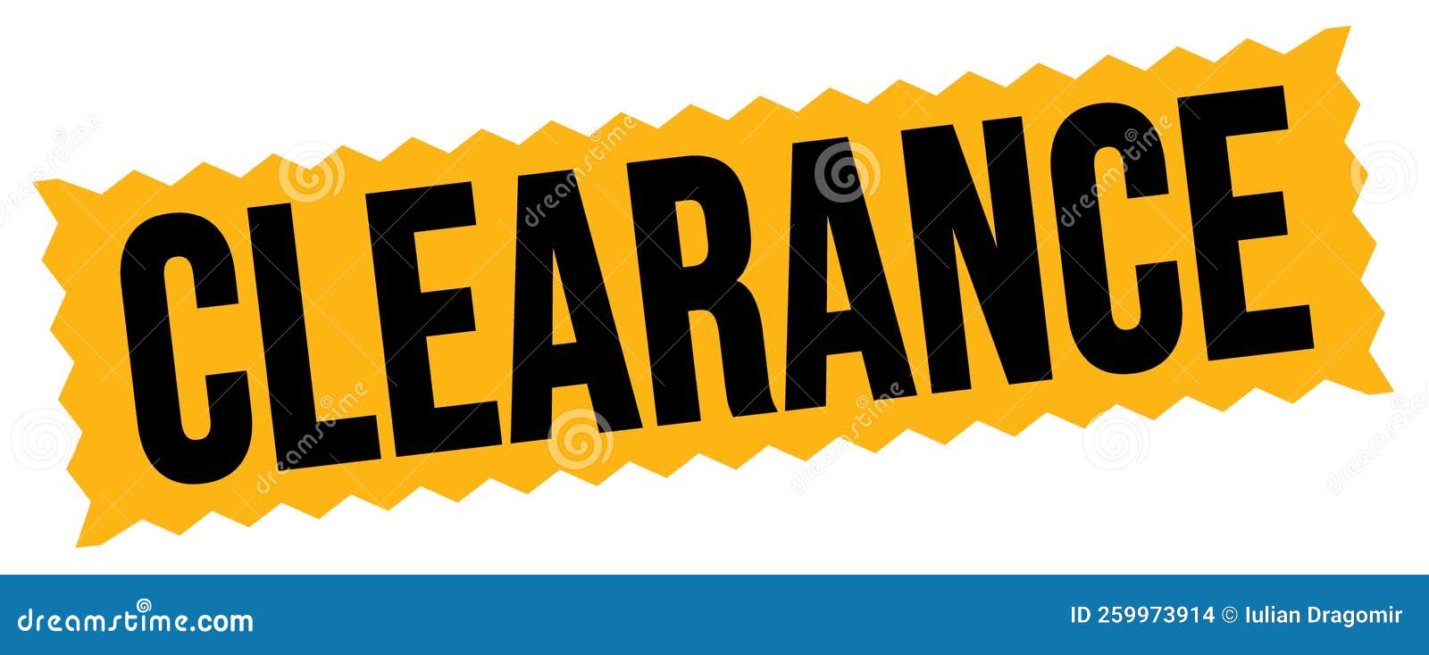 CLEARANCE Text Written on Orange-black Zig-zag Stamp Stock Illustration ...