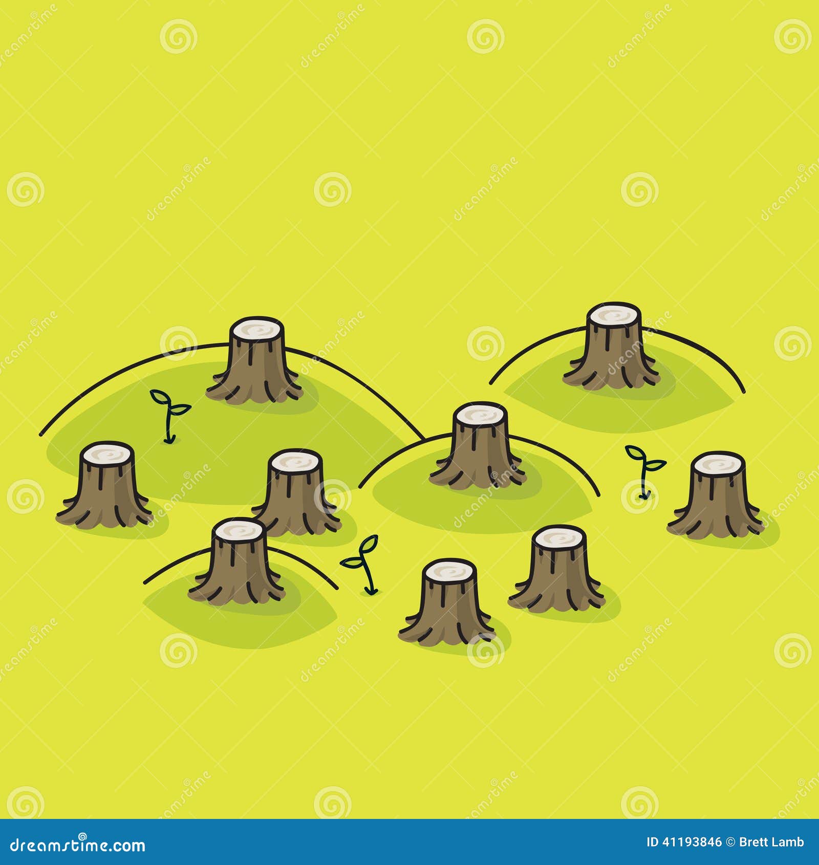 Clearcut Forest stock illustration. Illustration of stump - 41193846
