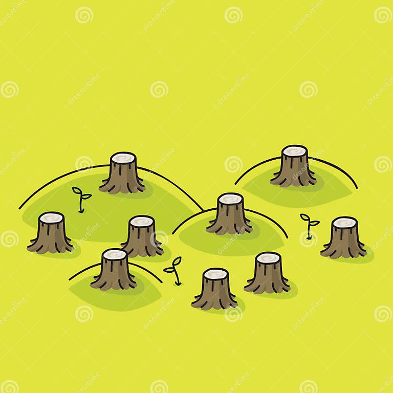Clearcut Forest stock illustration. Illustration of stump - 41193846