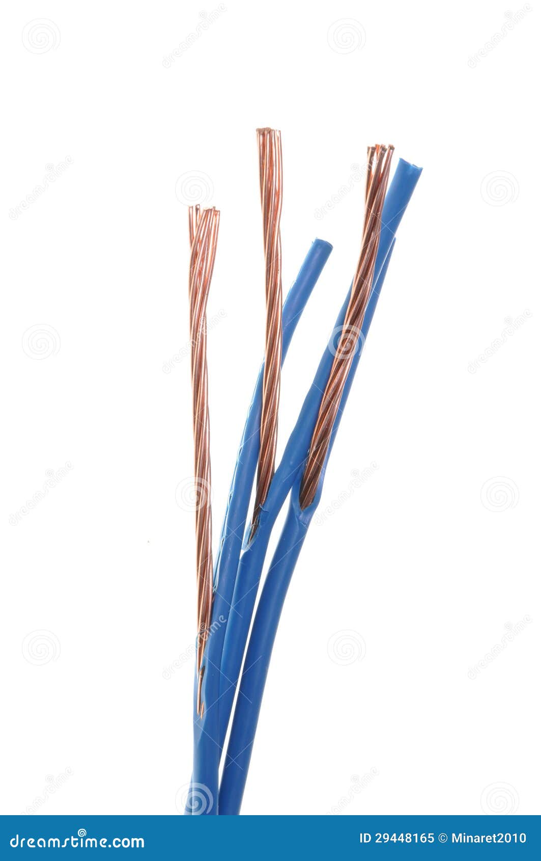 Cleared blue copper cables stock image. Image of link - 29448165