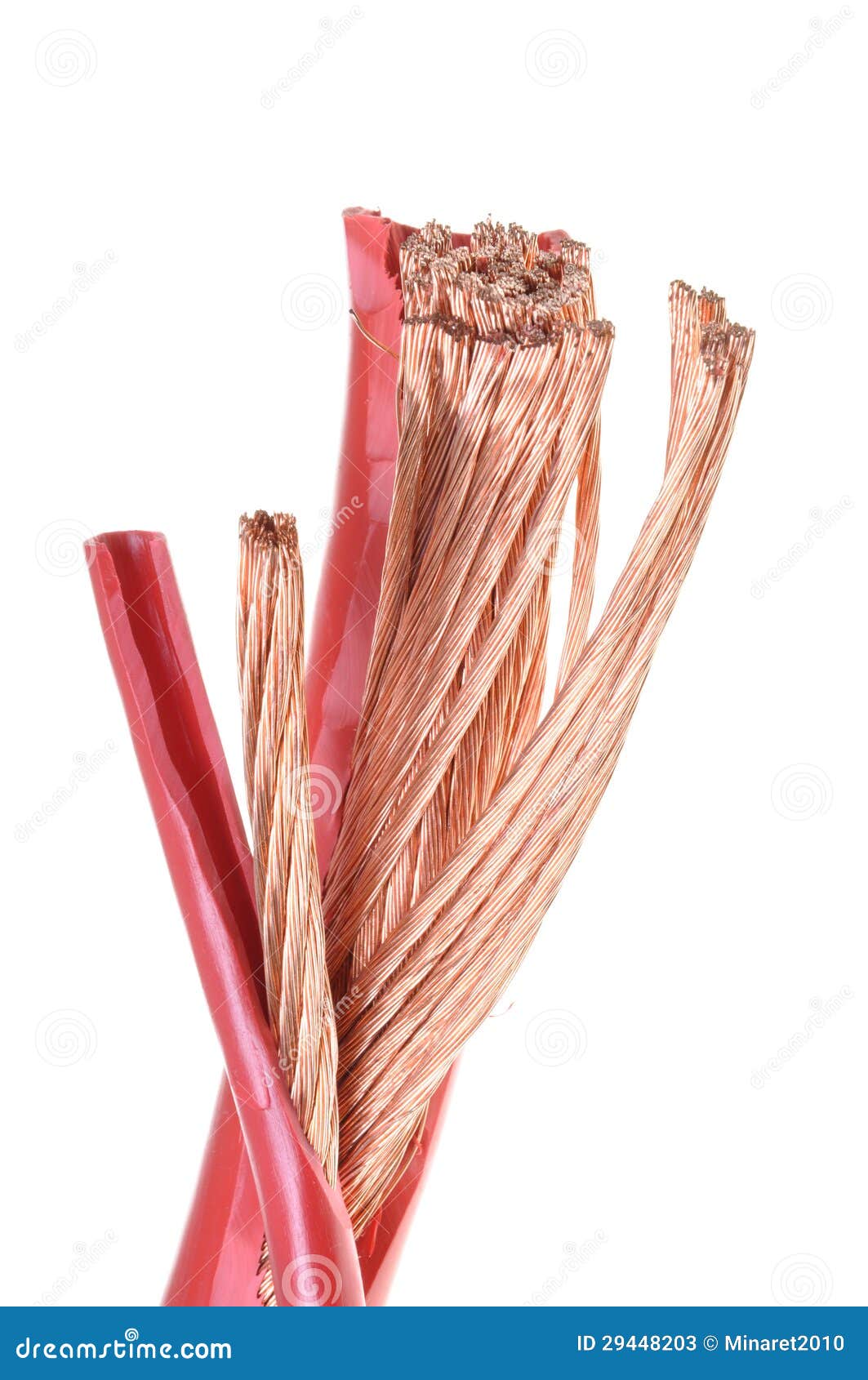 Cleared red copper cable stock image. Image of supply - 29448203