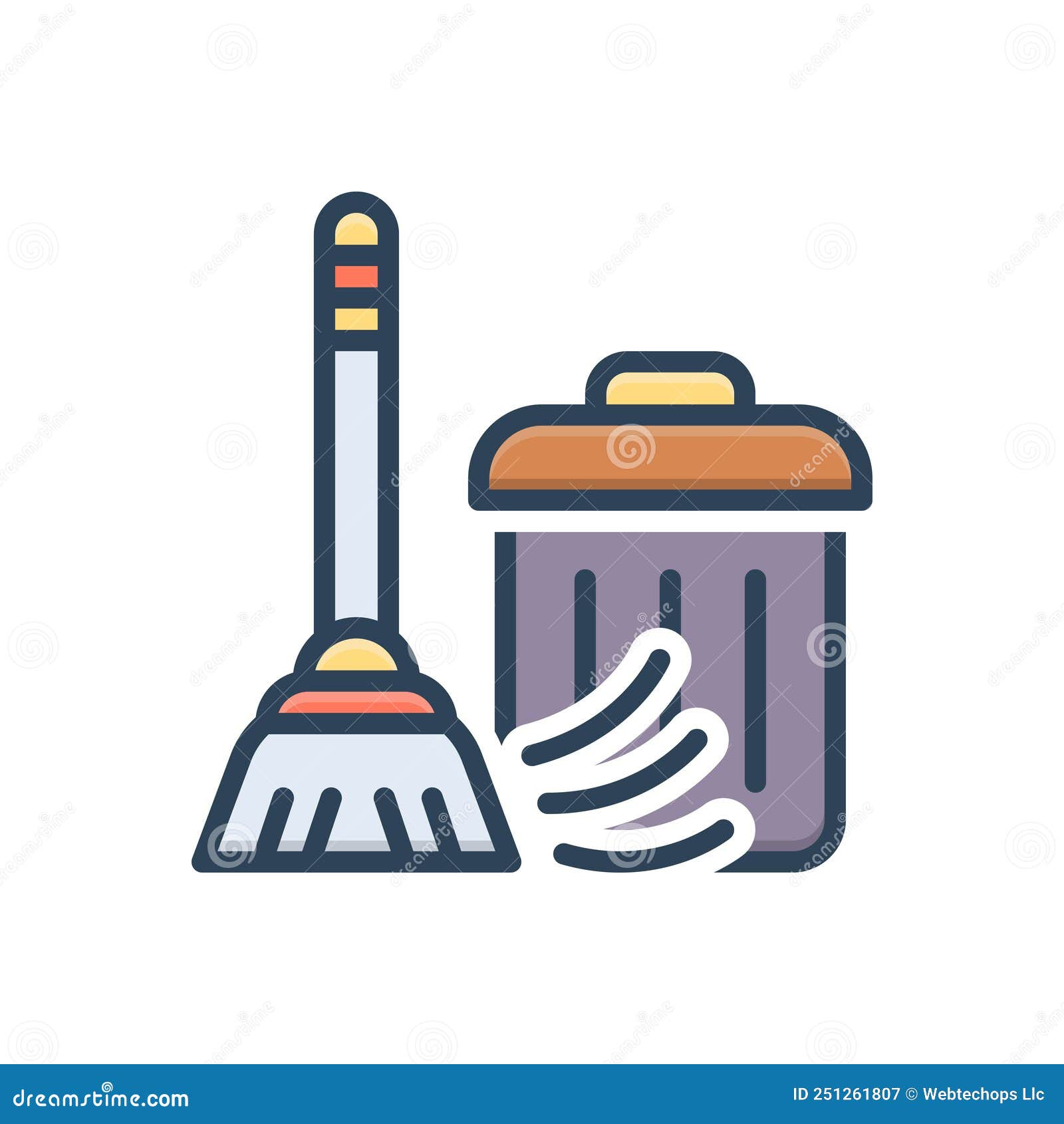 Color Illustration Icon for Clearing, Mop and Wipe Stock Illustration ...