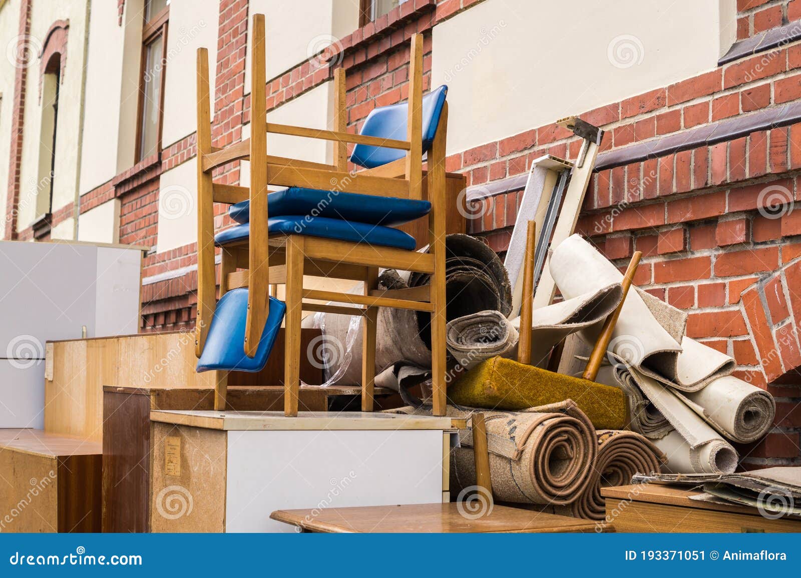 Clearing out bulky waste stock image. Image of symbol - 193371051