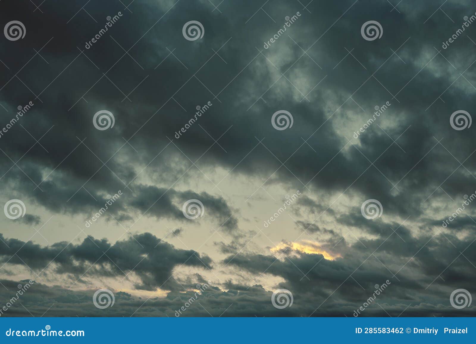 Clearing Sky after Rain.Natura Background, Clouds at Sunset. Stock ...