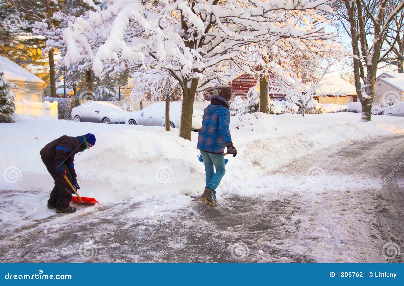 Clearing Snow stock image. Image of stuck, colorful, kids - 18057621