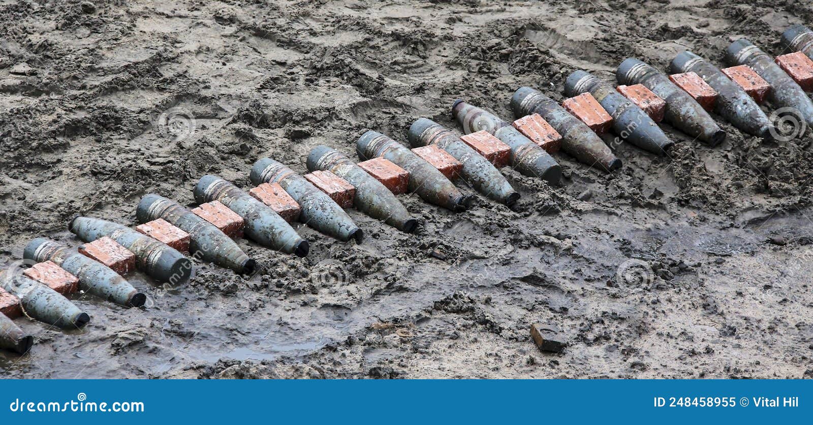 Clearing of Unexploded Ordnance after a Battle in a War, Undermining ...