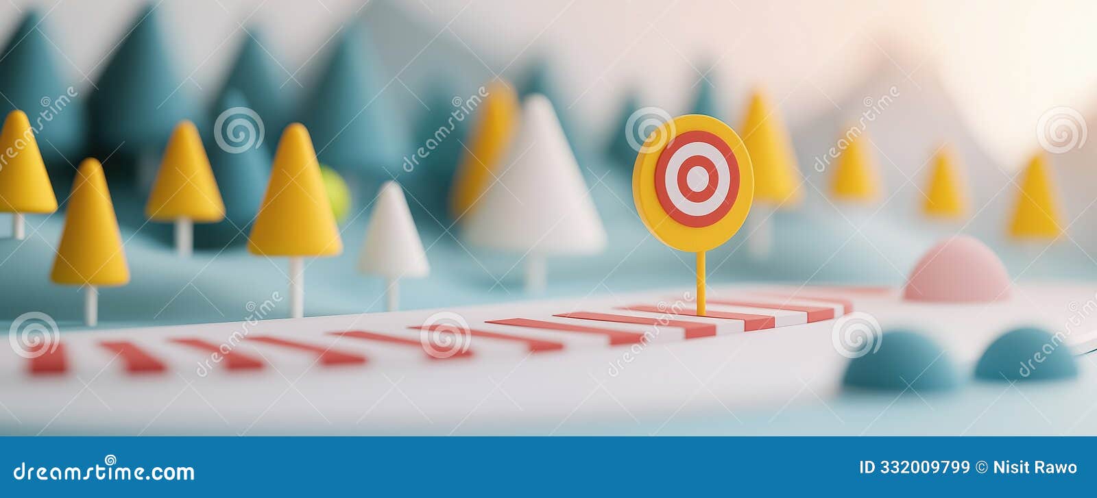 Clearly Defined Goals on a Vision Board, Pathway To Success, 3D ...