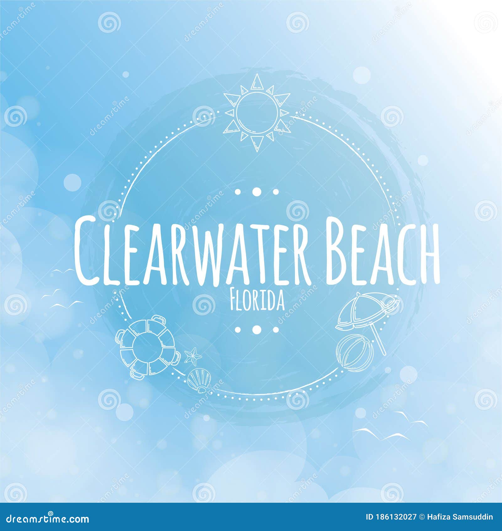 Clearwater Beach Label. Vector Illustration Decorative Design Stock ...