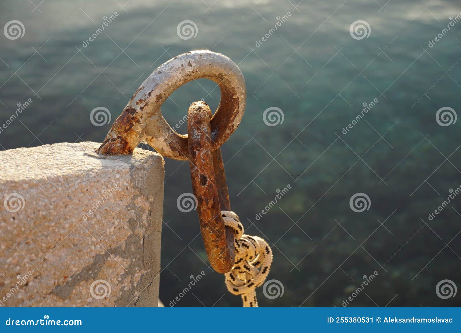 Cleat with Loop and Rope for Tying Smaller Boats and Ships on the ...