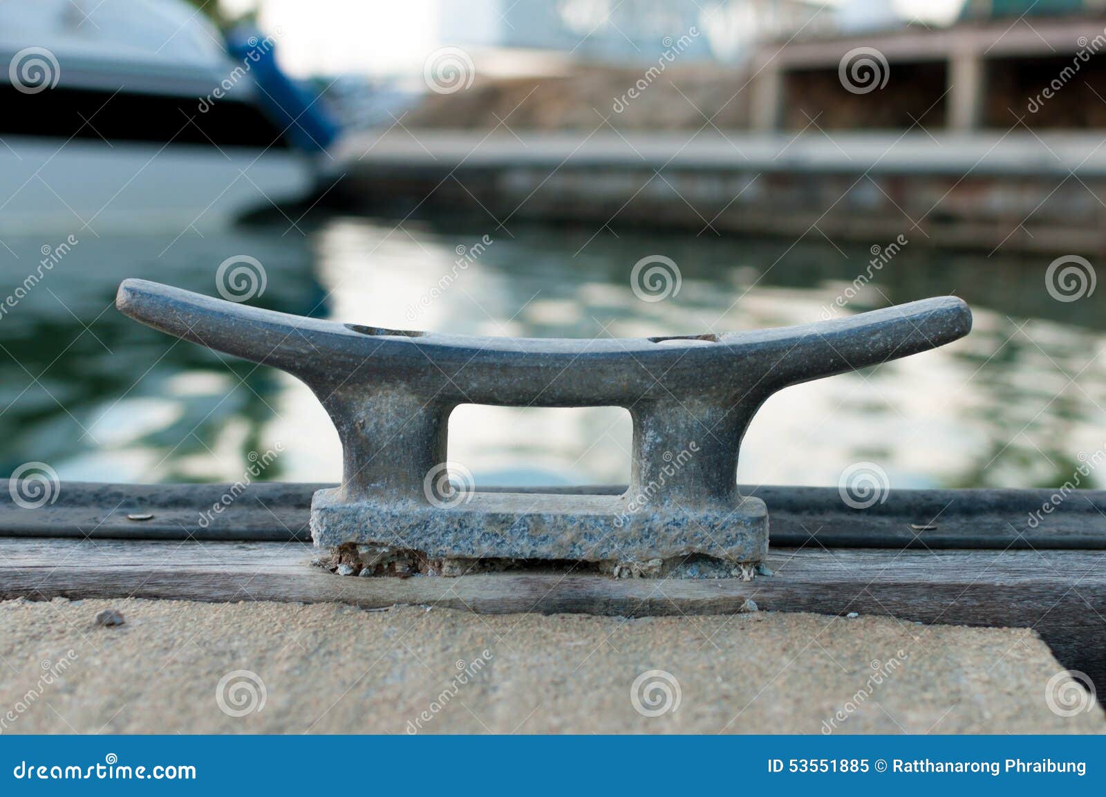 Cleat at the Marina for Boat Docking Stock Image - Image of pier, jetty ...