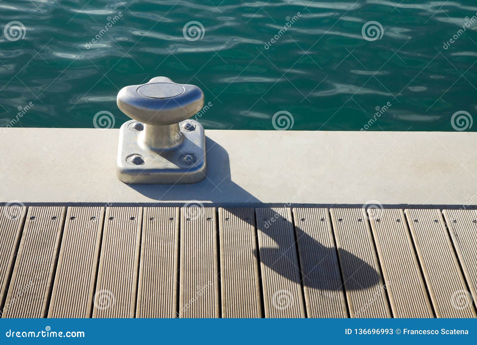 Cleat for Mooring Boats. Space for Text Insertion Stock Image - Image ...