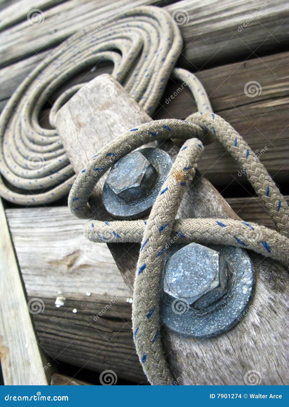 Cleat with Rope stock photo. Image of fishing, marine - 7901274