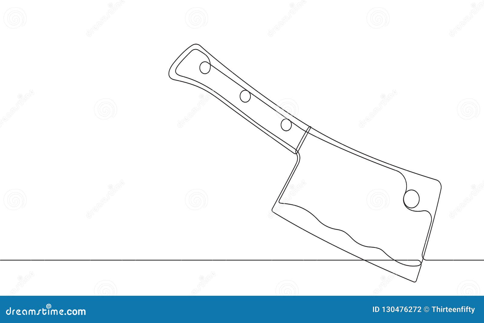Cleaver Continuous Line Vector Graphic Stock Vector - Illustration of ...