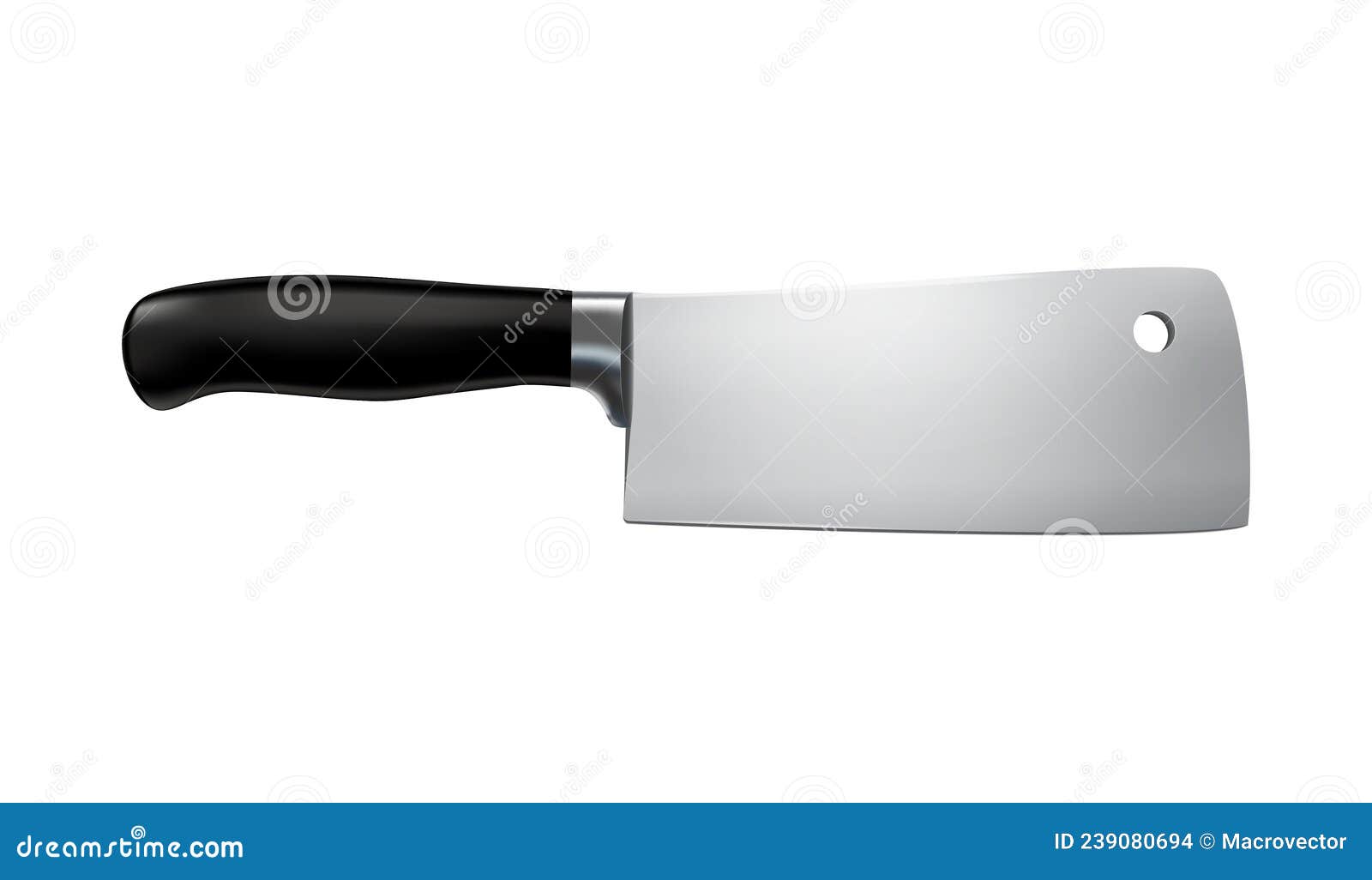 Cleaver Realistic Illustration Stock Vector - Illustration of cuisine ...