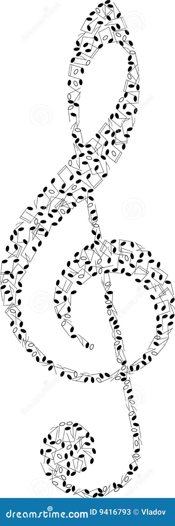 Clef des notes de musique illustration de vecteur. Illustration du ...