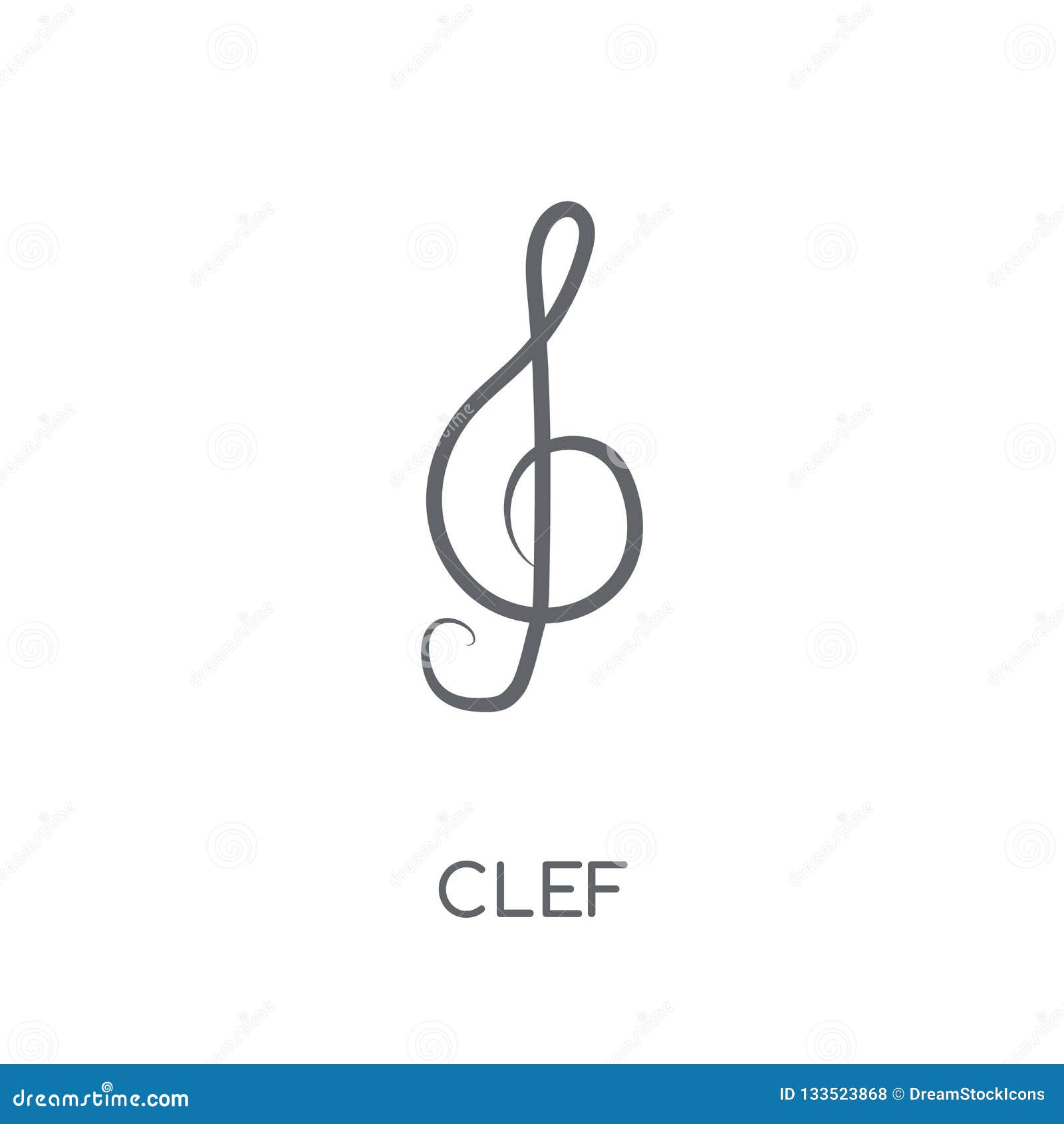Clef Linear Icon. Modern Outline Clef Logo Concept on White Back Stock ...